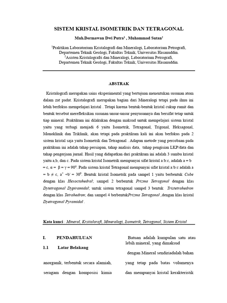Sistem Kristal Isometrik dan Tetragonal | PDF