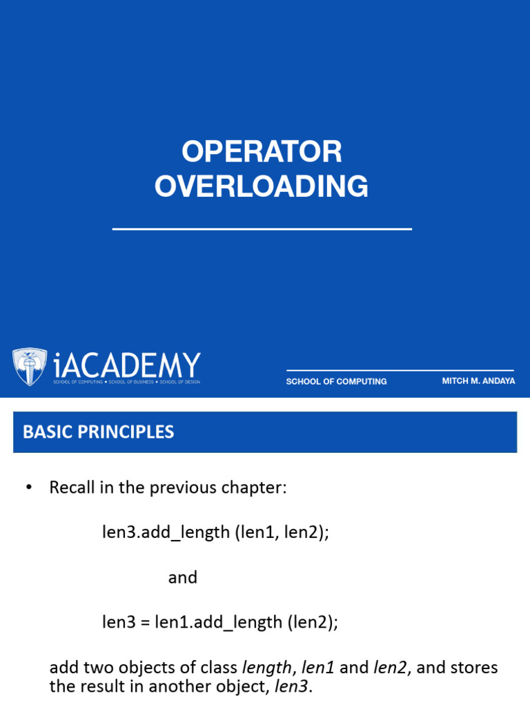 04 Operator Overloading | PDF | Namespace | C++