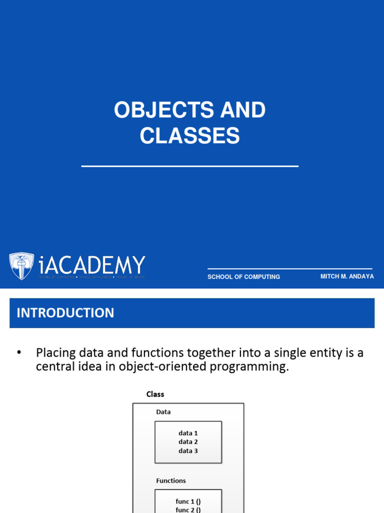 02 Objects And Classes Pdf Programming Constructor Object Oriented Programming