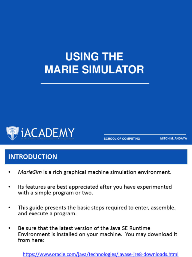 Using The MARIE Simulator | PDF | Programming | Computer Program