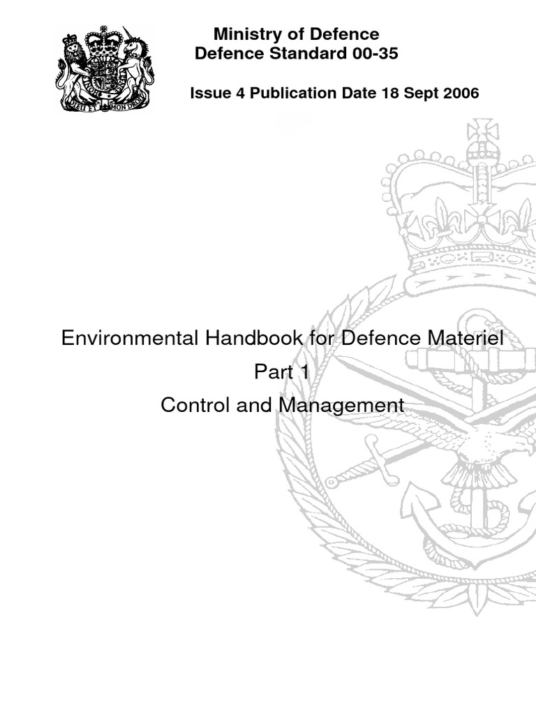 Def Stan 00-35 Part 1 (Issue 4) - Environmental Handbook | PDF