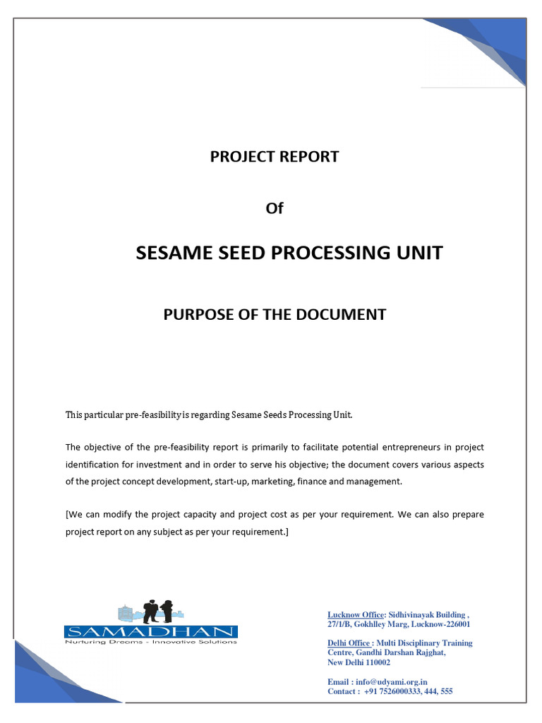 Sesame Seeds DPR | PDF | Debt | Sesame