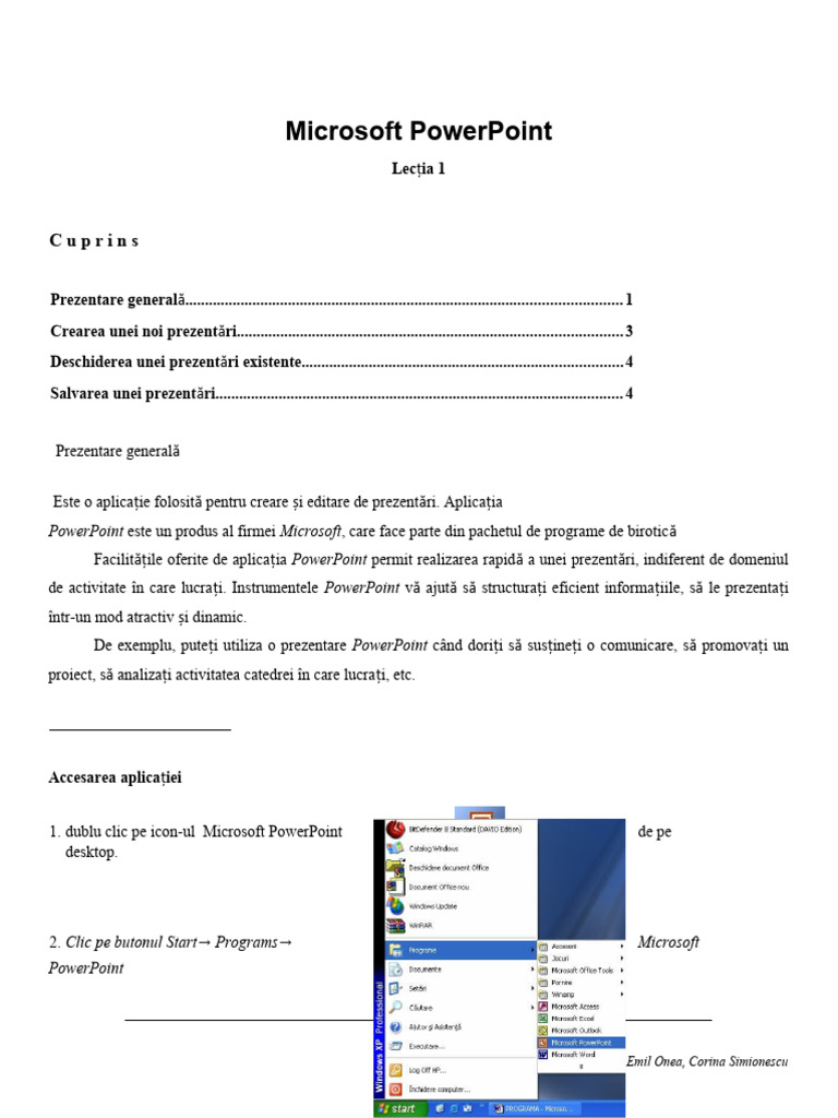 Lectia 1 Powerpoint | PDF
