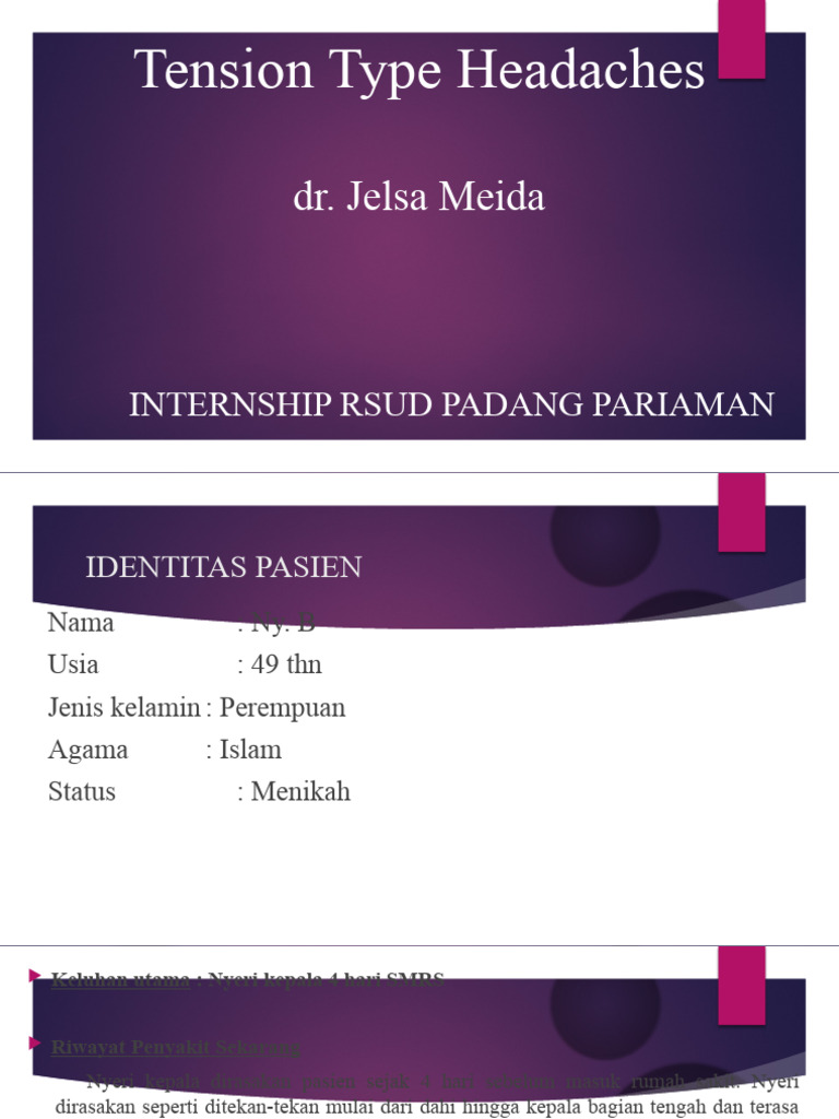 Tension Type Headaches | PDF