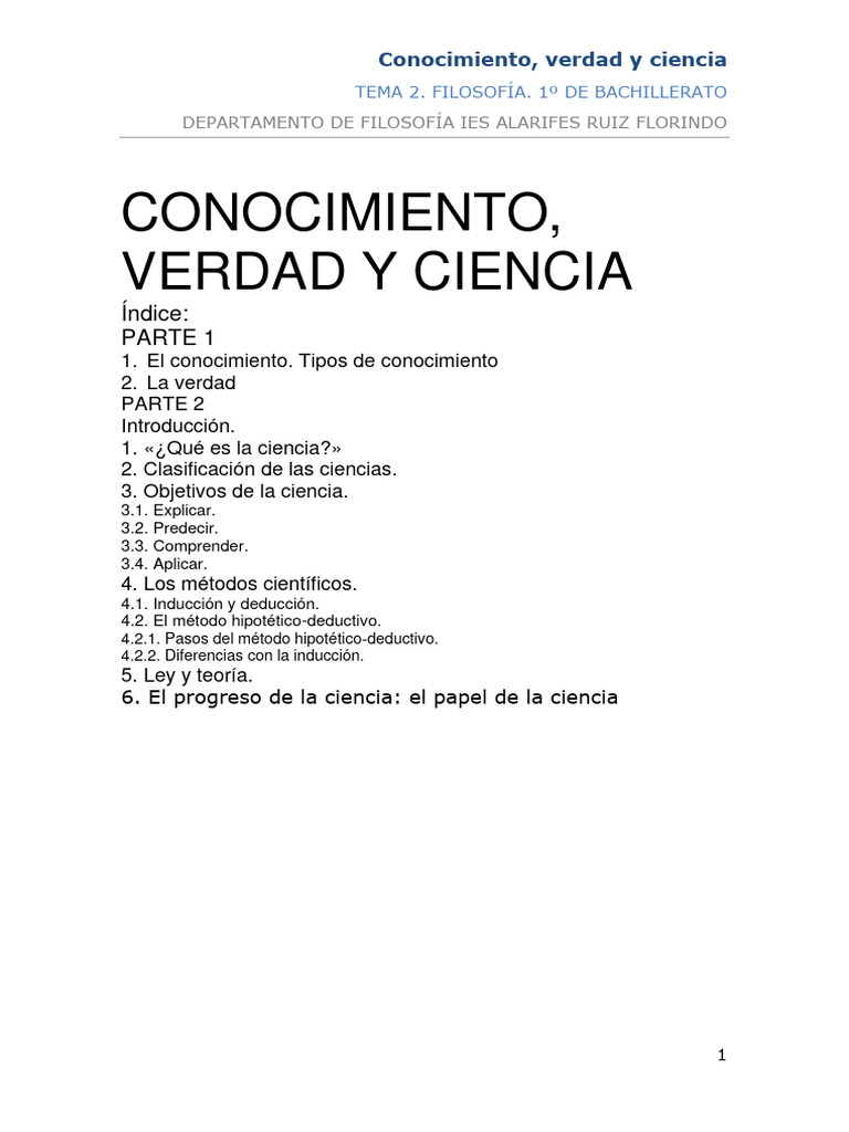 Conocimiento, Verdad y Ciencia | PDF | Conocimiento | Verdad