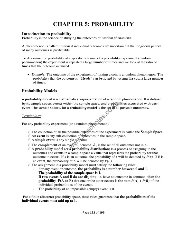 PROBABILITY | PDF | Probability | Random Variable