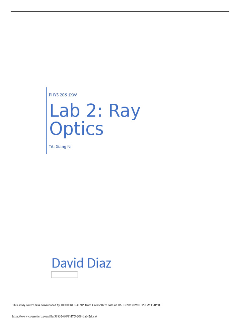PHYS 208 Lab 2 | Download Free PDF | Optics | Radiation