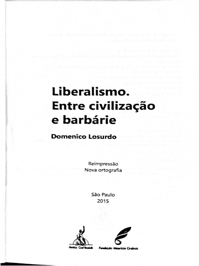 LOSURDO, Domenico - Liberalismo Entre Civilizacao e Barbarie | PDF