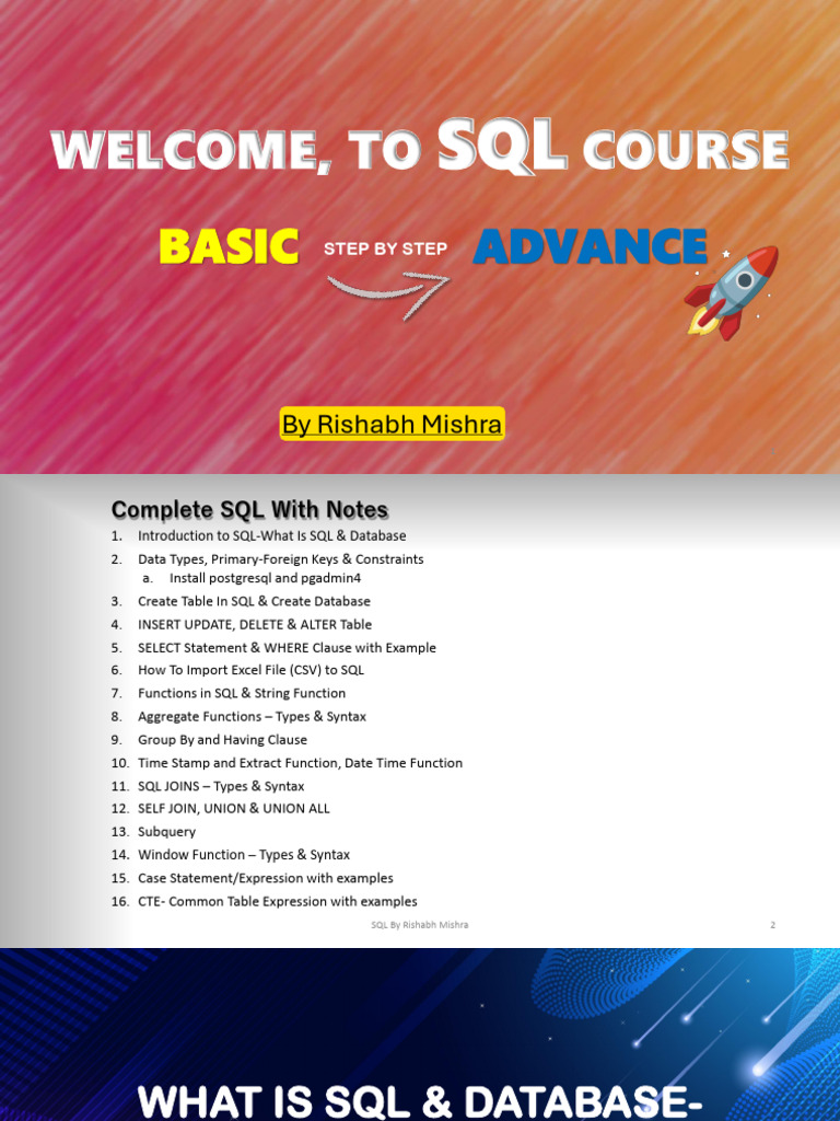 SQL Notebook by Rishabh | PDF | Sql | Table (Database)