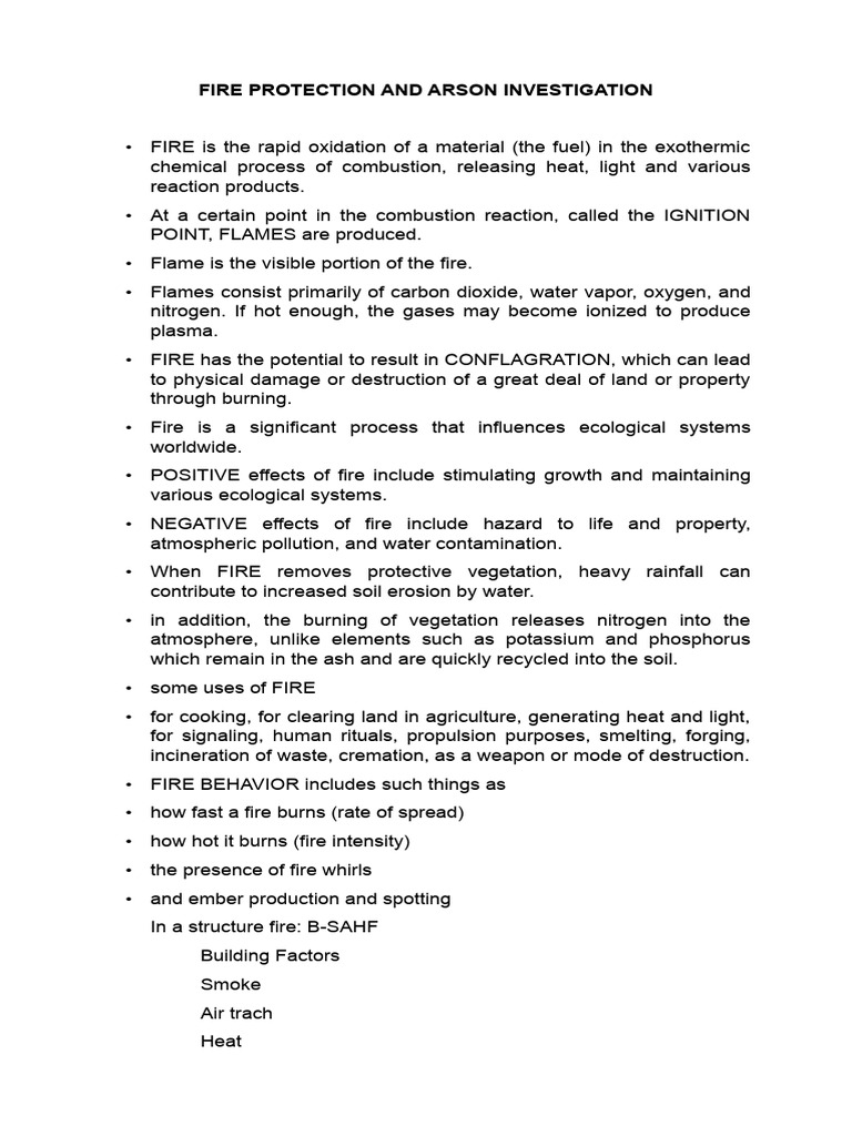 Fire Protection and Arson Investigation | PDF | Fires | Combustion