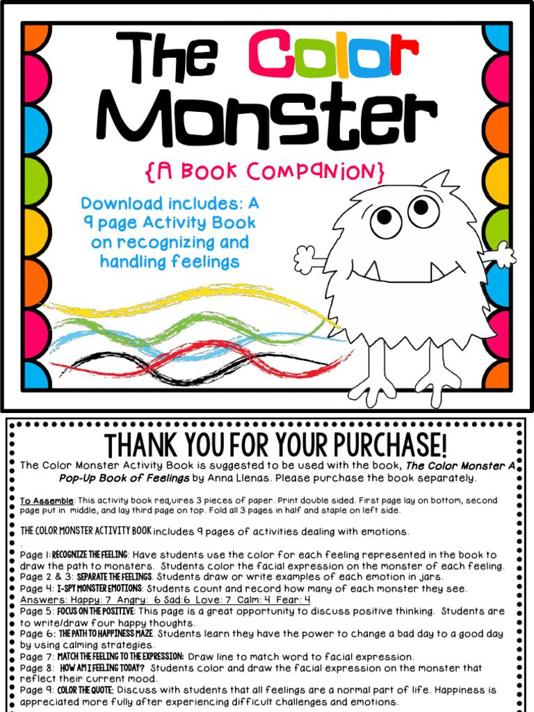 The Color Monster A Book Companion | PDF | Feeling | Emotions