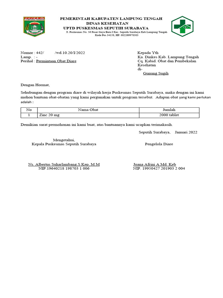 Contoh Permintaan Obat | PDF