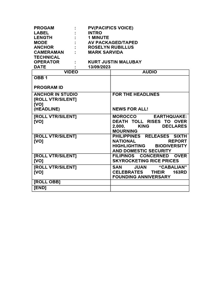 TV Broad | PDF | Rice