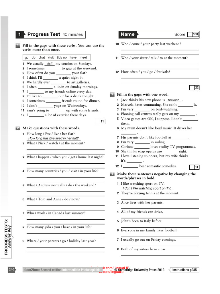 Test1 Int | PDF | Language Arts & Discipline