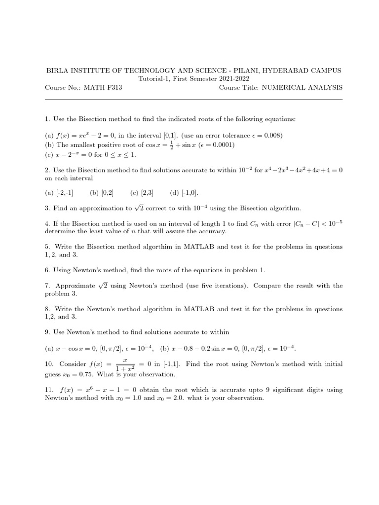 Numerical Analysis Question Bank | PDF | Teaching Methods & Materials ...