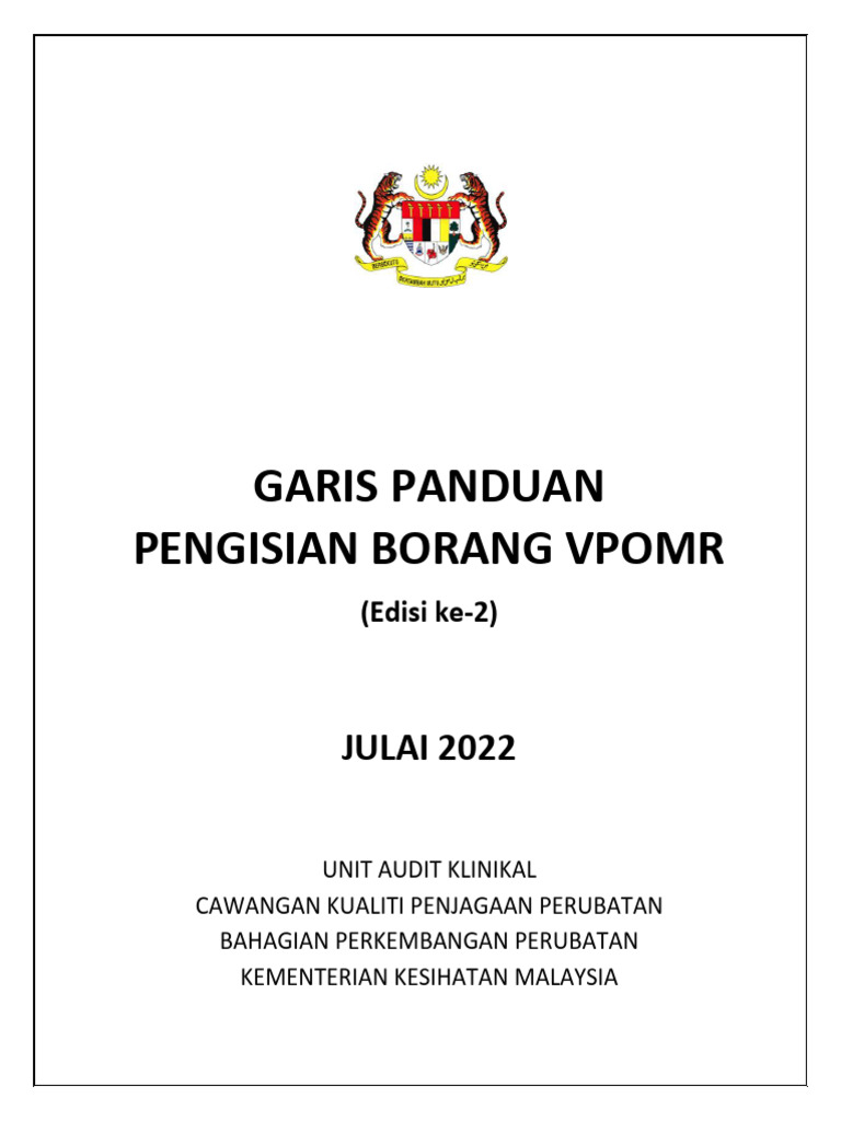 Garis Panduan Pengisian Borang POMR 2022 | PDF
