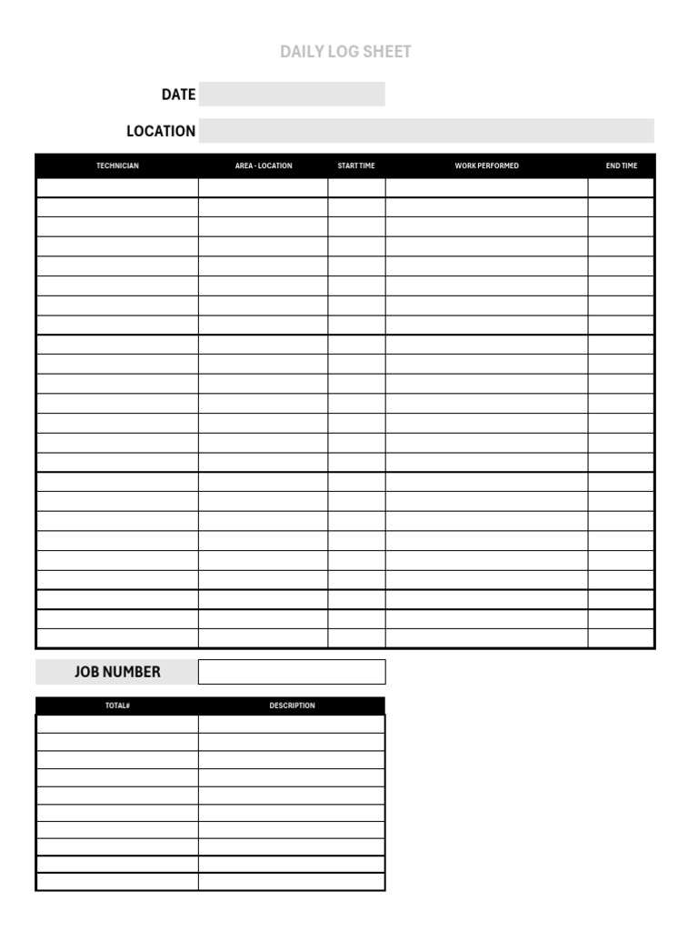 Daily Log Sheet Form | PDF