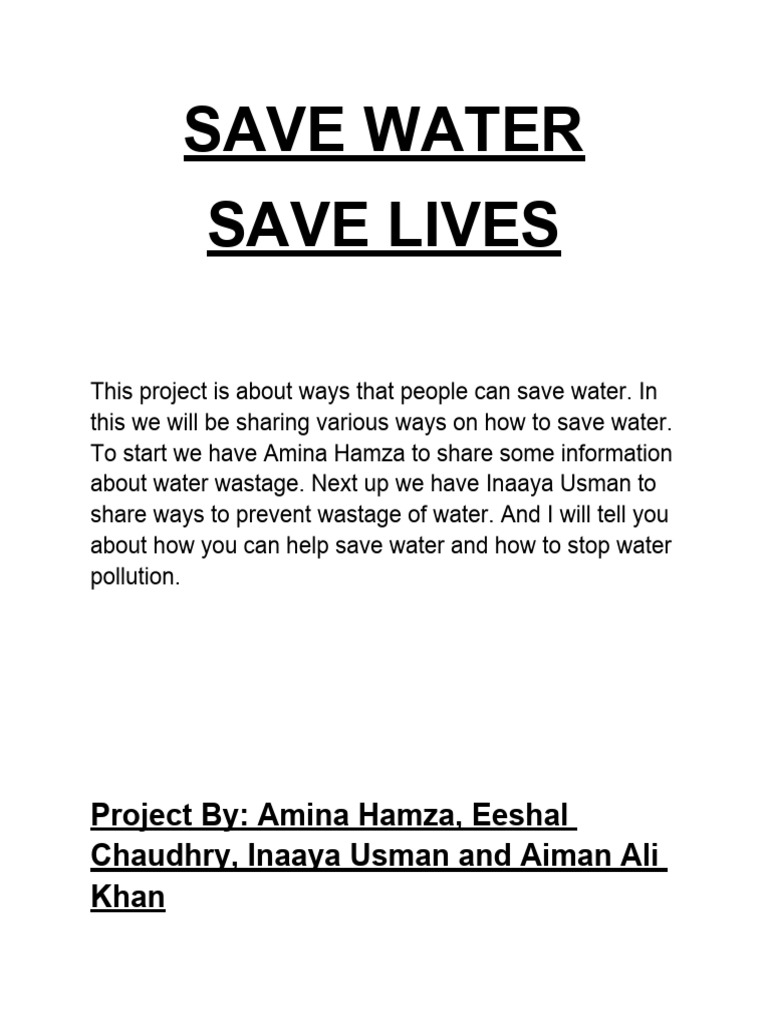 Save Water | PDF | Water | Water Conservation
