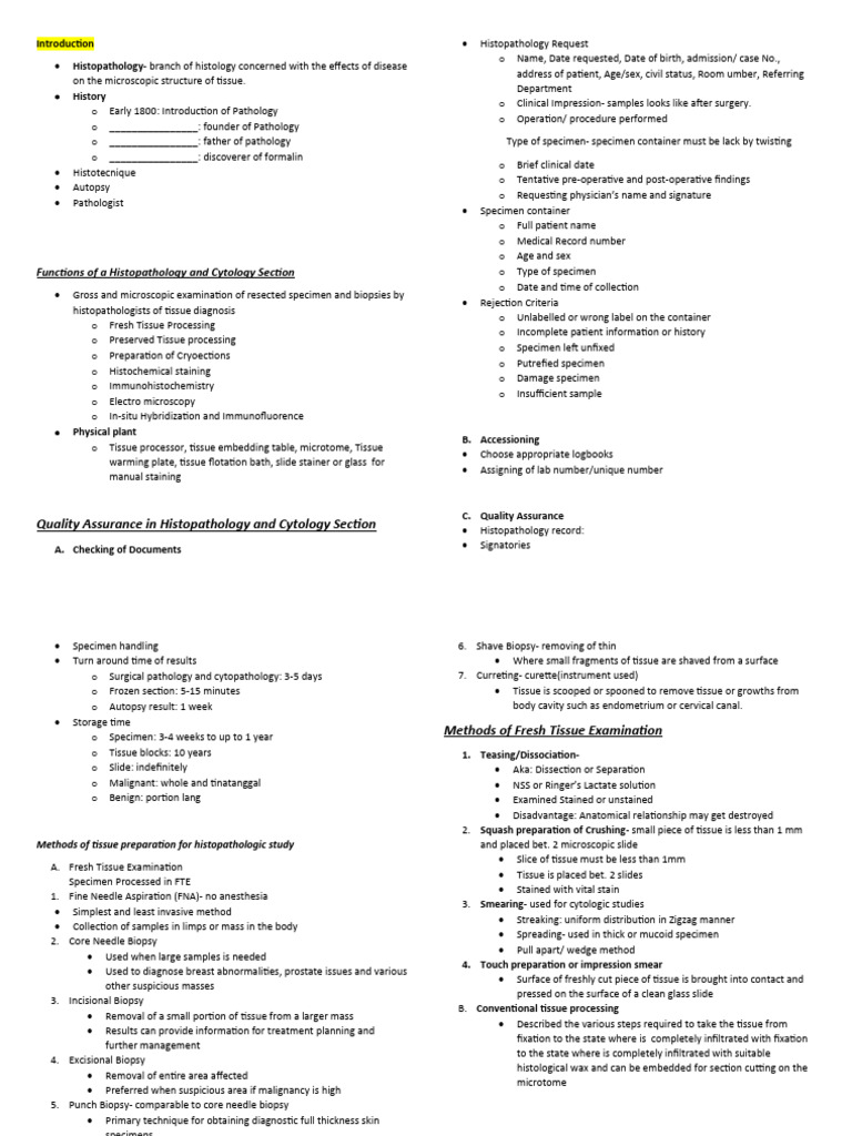 Histopath 1 | PDF | Histopathology | Fixation (Histology)