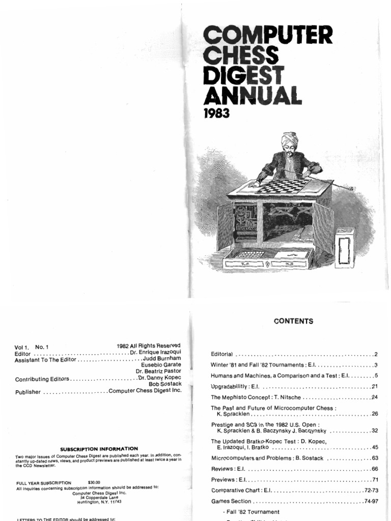 Computer Chess Digest 1983 | PDF
