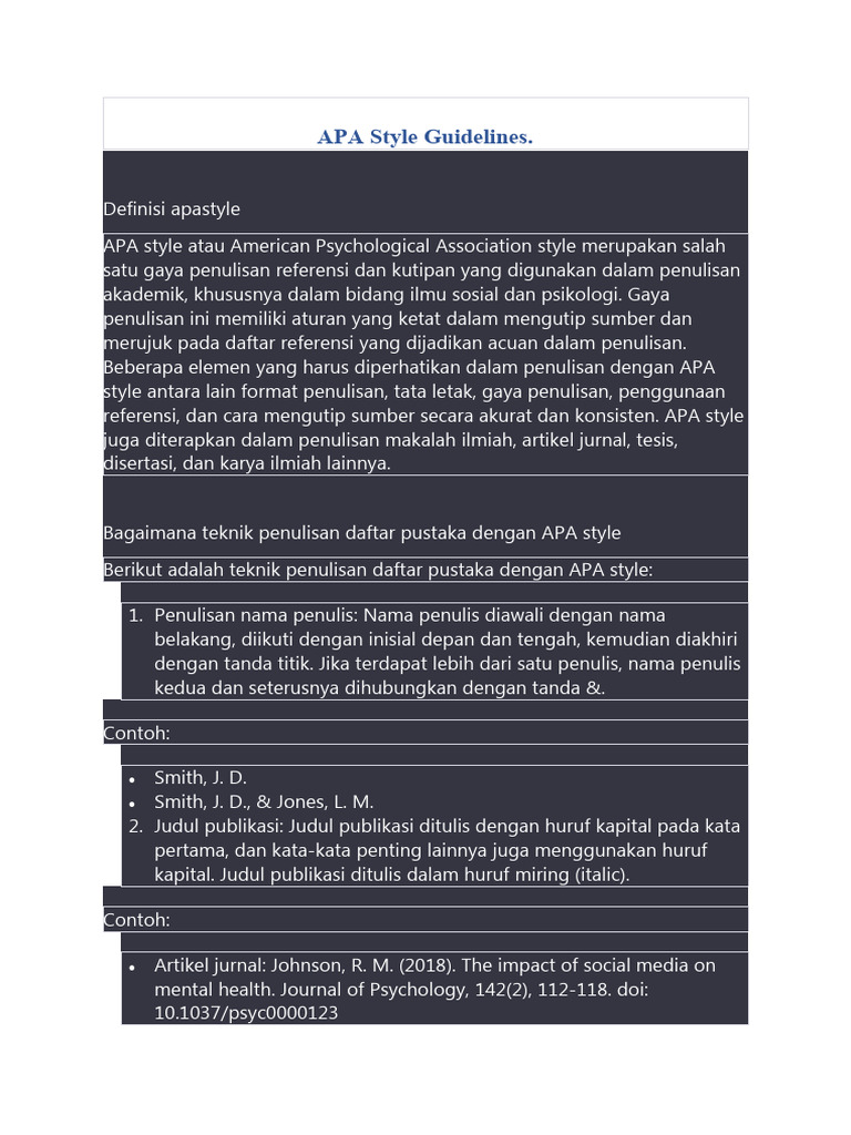 Definisi Apa Style | PDF | Sains & Matematika