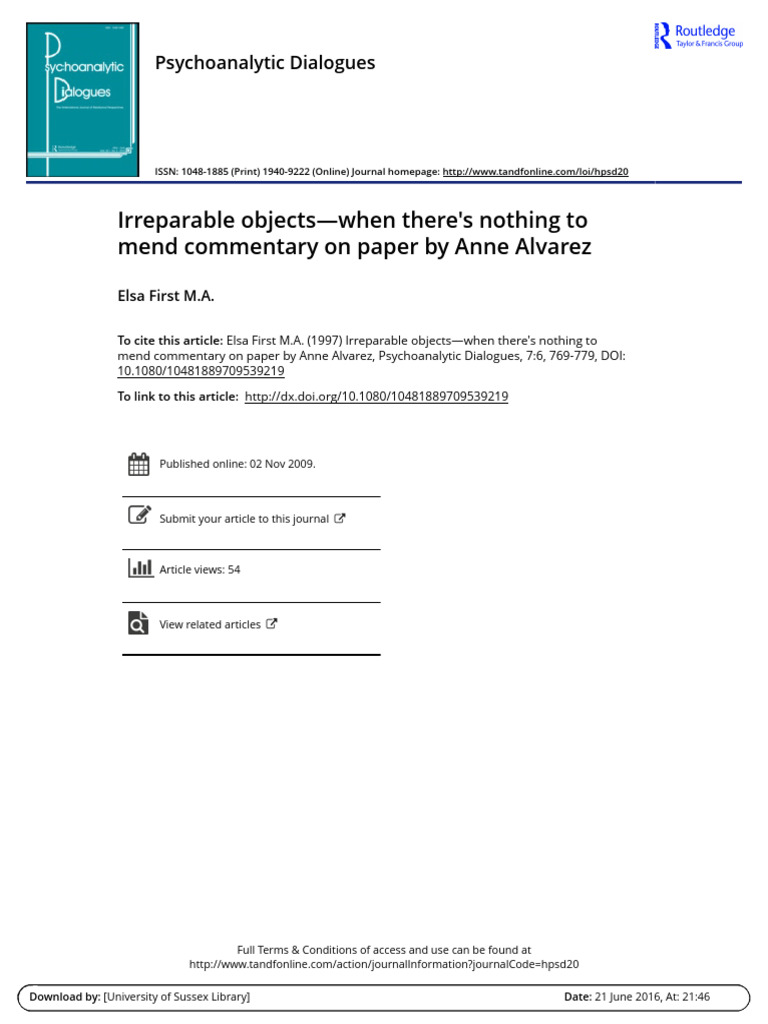 Anne Alvarez 2 | PDF | Psychoanalysis | Psychology