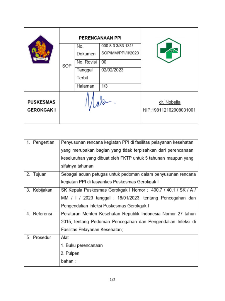 5511 Sop Perencanaan Ppi | PDF