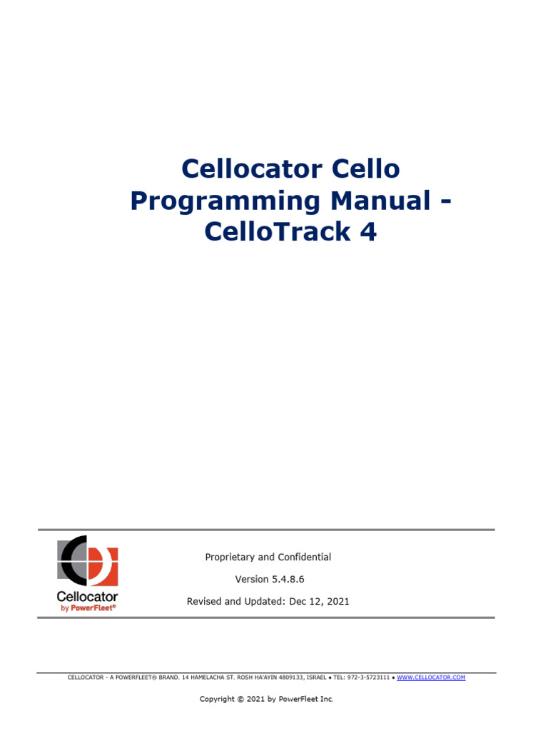 Cellocator Cello Programming Manual | PDF | Global Positioning System | Intellectual Property