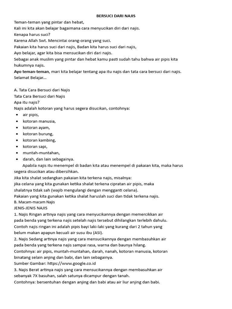 Bersuci Dari Najis | PDF