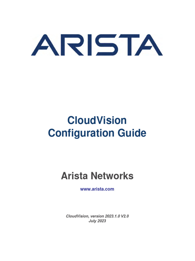 CloudVision Config Guide | PDF | Radius | Network Topology