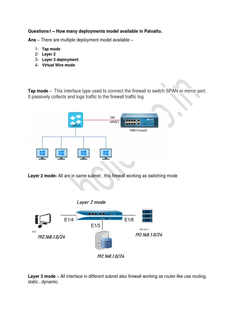 PaloAloto Interview Question and Answers | PDF | Firewall (Computing) | Ip Address