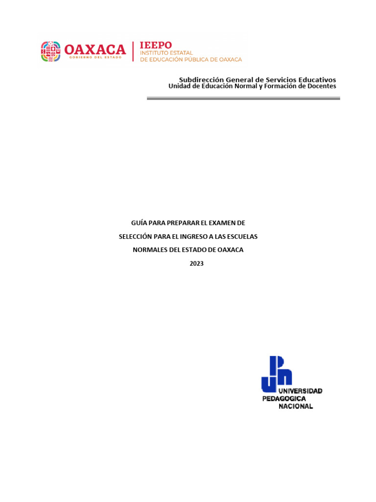Guía de Estudio 2023, P Escuelas Normales de Oaxaca | PDF | Enseñando | Comunicación