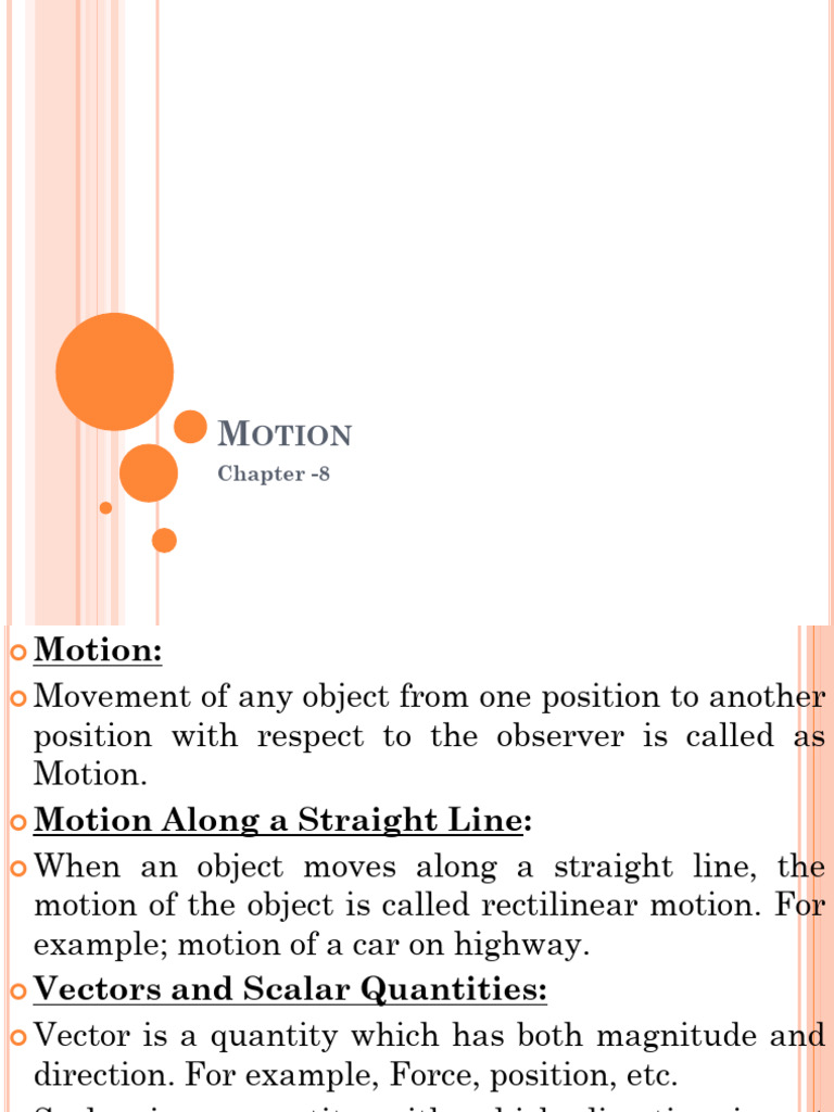 Science Chapter 8 Motion | PDF | Velocity | Speed