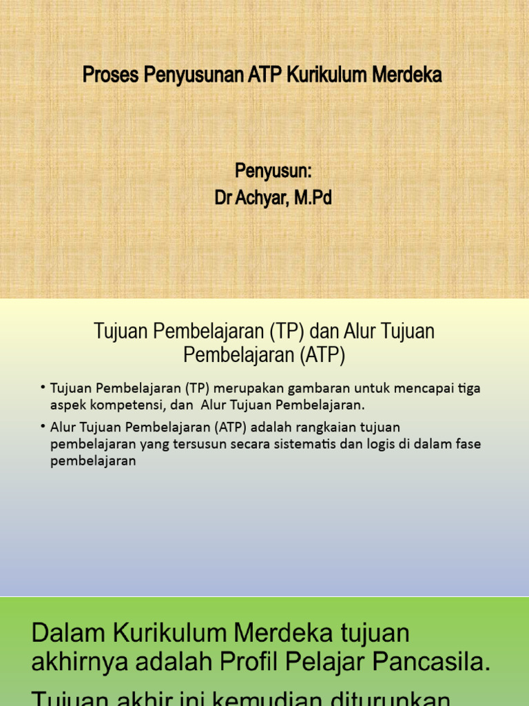 #4 Penyusunan TP-ATP Dalam Implementasi Kurikulum Merdeka | PDF