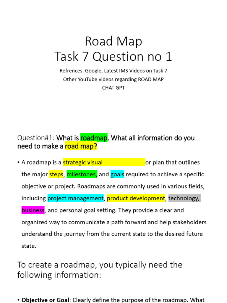 Question 1 Road Map IMS | PDF | Goal | Performance Indicator