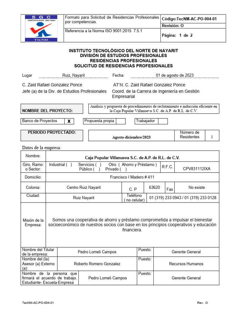 TecNM AC PO 004 01 | PDF | Economias | Business