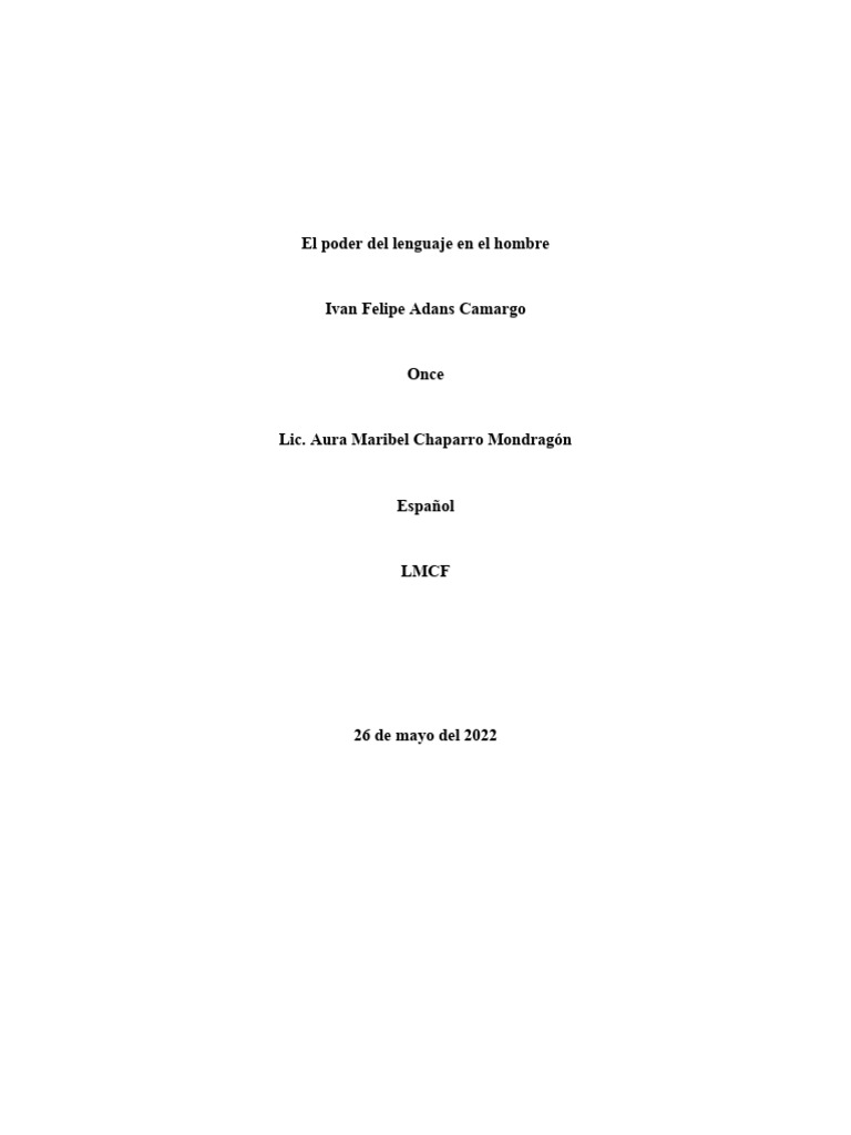El poder del lenguaje en la humanidad | PDF | Retórica | Hablar en público
