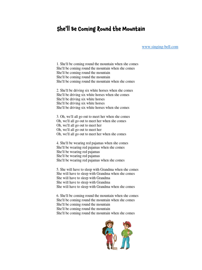 She'll Be Coming Round the Mountain Lyrics | PDF | Religion ...