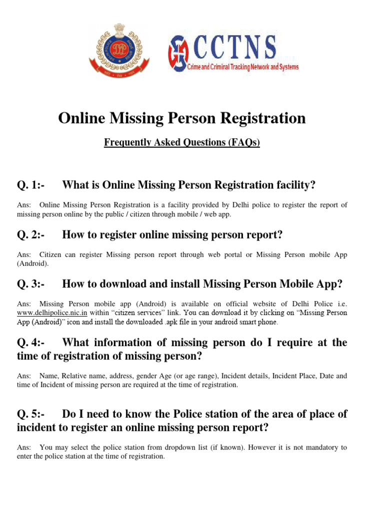 FAQ Online Missing Person | PDF | Mobile App | Android (Operating System)