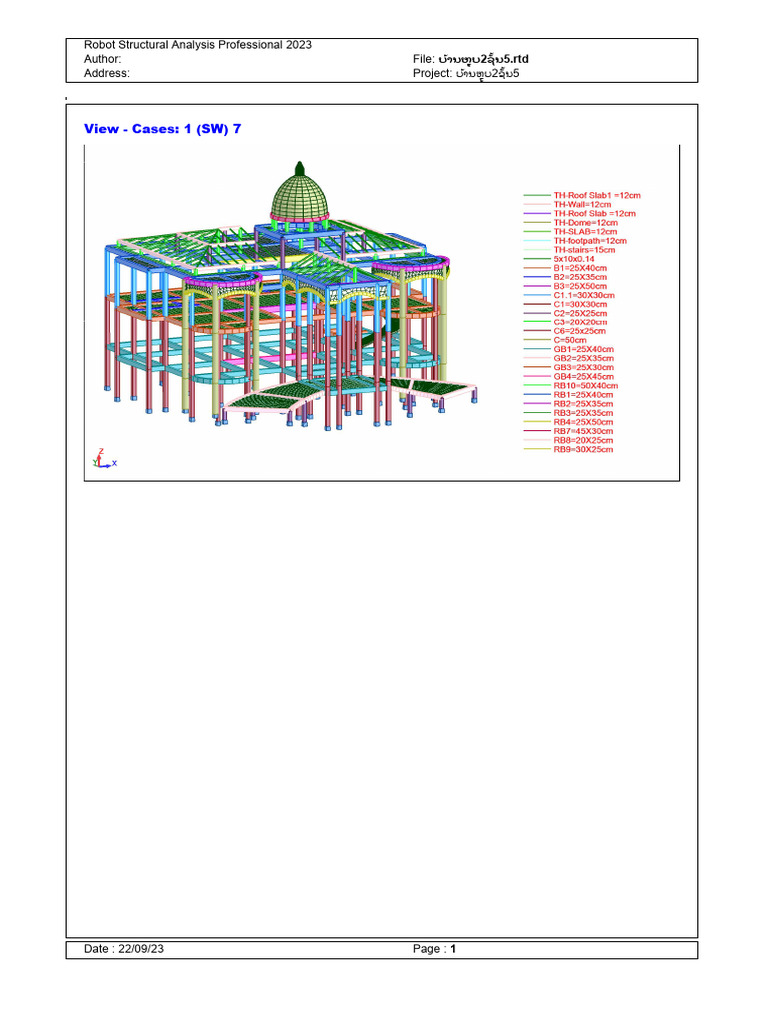 Robot Structural Analysis Professional 2023 - (View - Cases - 1 (SW ...