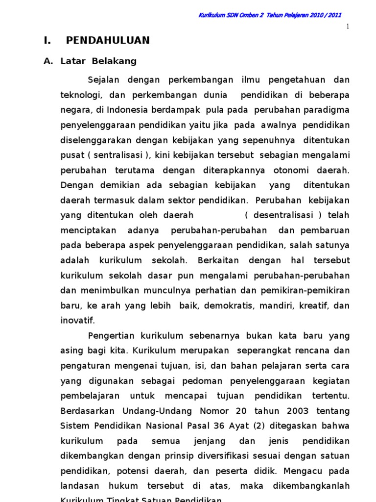 Contoh Kurikulum Tingkat Satuan Pendidikan | PDF | Karier & Perkembangan