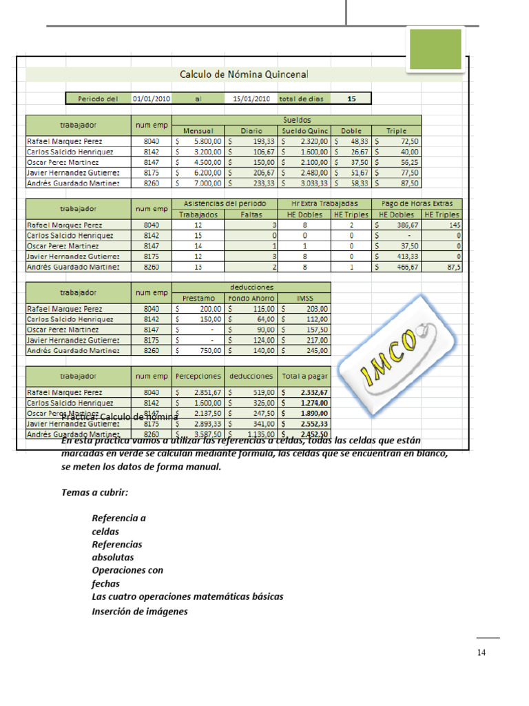 Ejercicio de Excel 17 | PDF | Microsoft | Hoja de cálculo