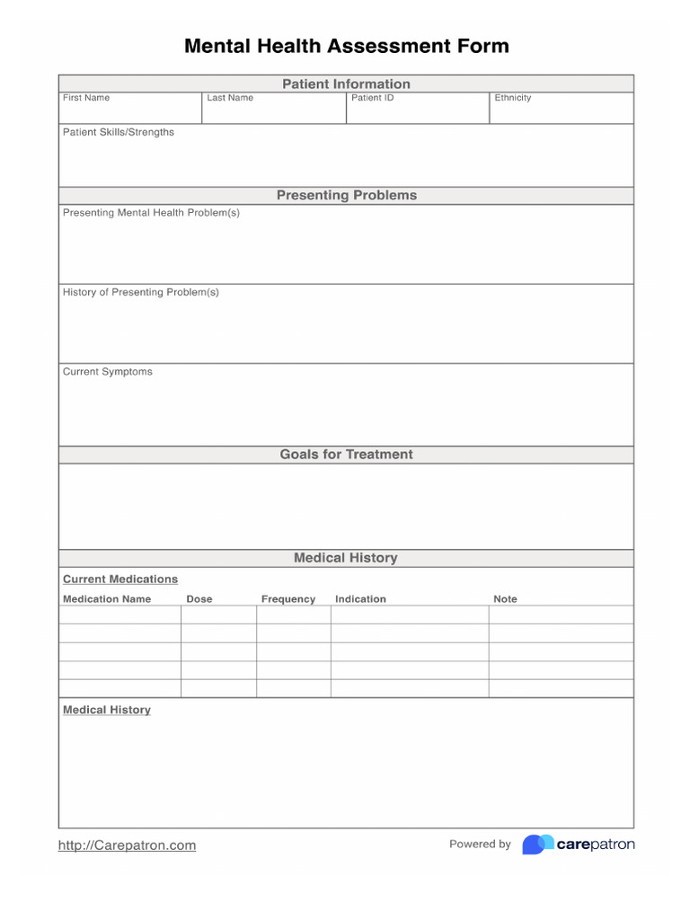 63a3c3dfefca11b446c628e7 - Mental Health Assessment Form - F | PDF