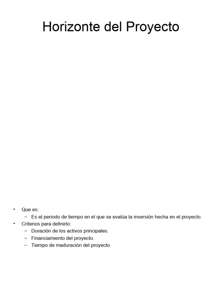 3a. Horizonte Del Proyecto | PDF