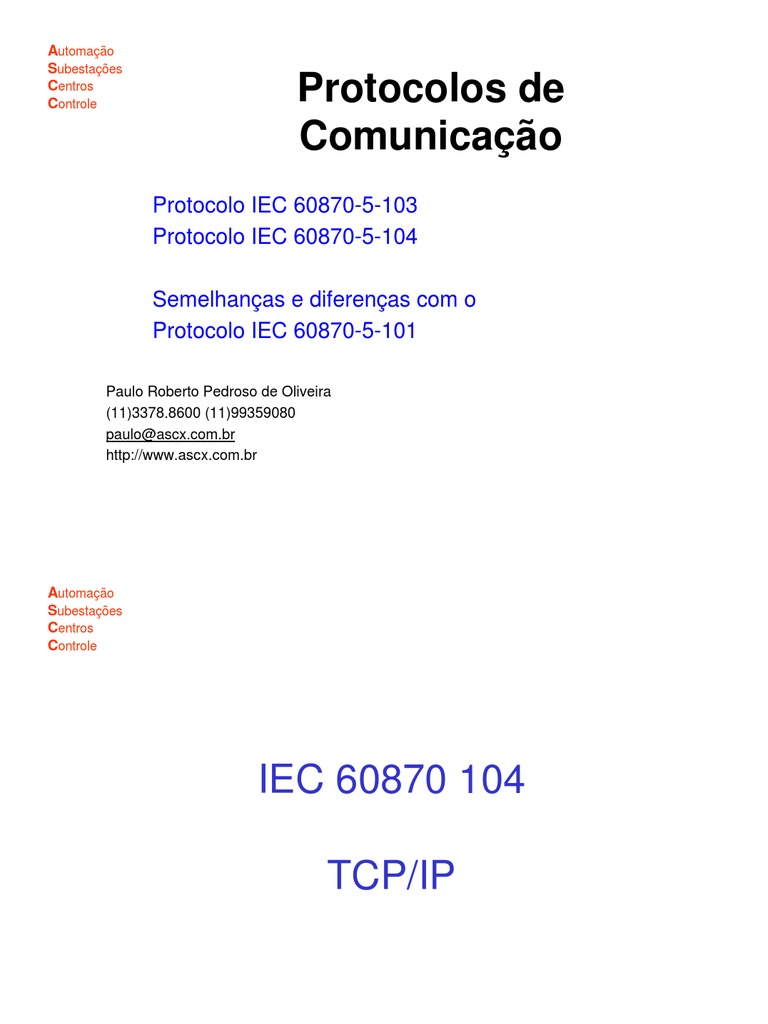 Protocolos IEC103 - 104 | PDF | Protocolos de comunicação | Modelo OSI
