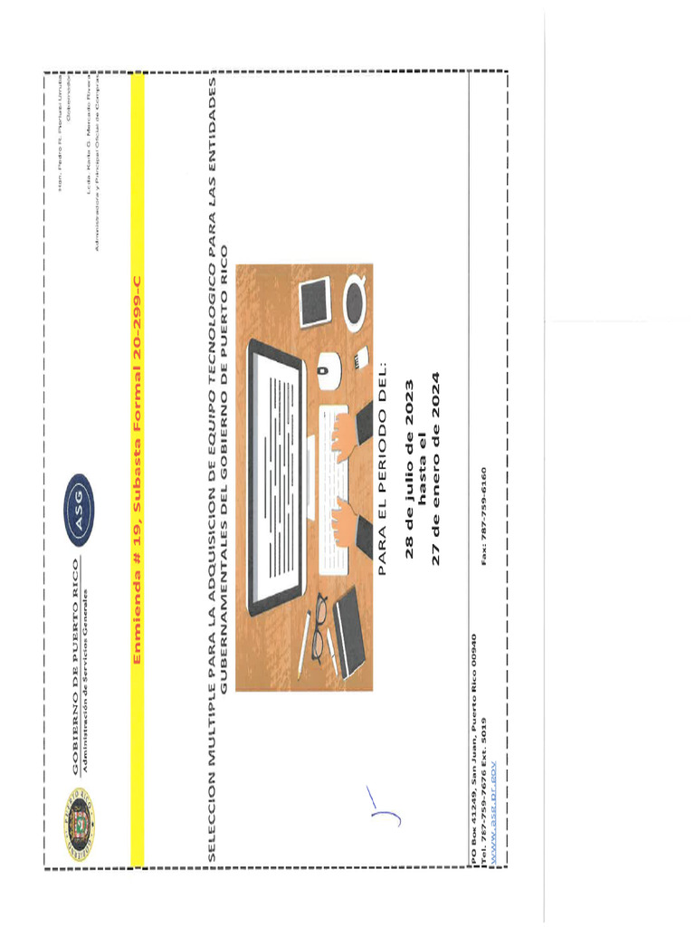 20-299-C Equipo Tecnologico Enmienda 19 Portada Instrucciones Tabla | PDF