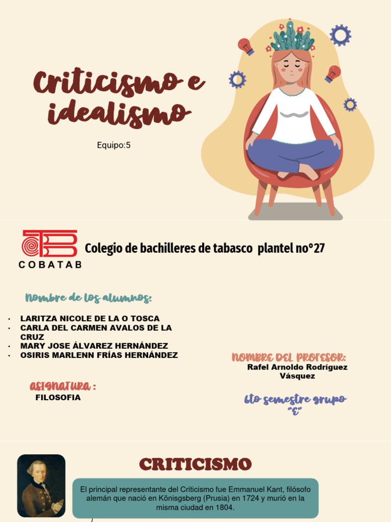 Criticismo e Idealismo | PDF | Immanuel Kant | Idealismo alemán