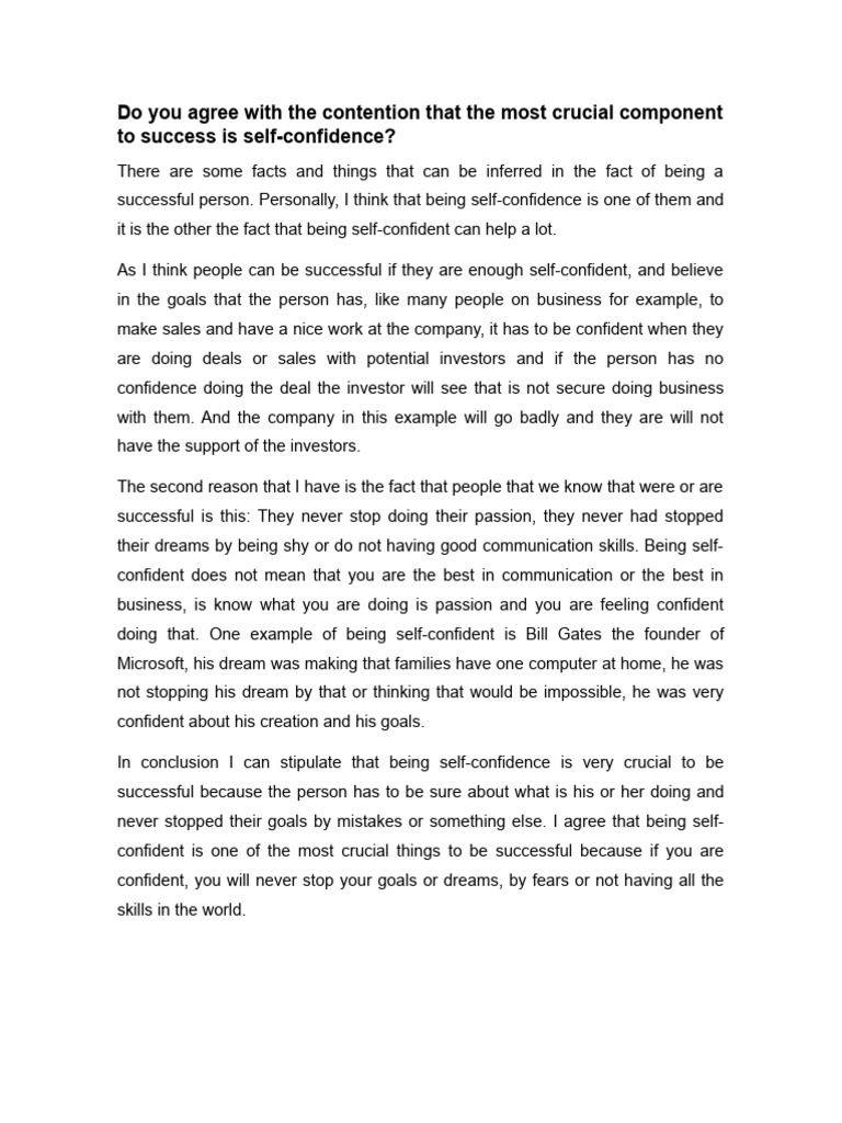 English Essay About Self-Confidence | PDF English Essay About Self-Confidence | PDF
