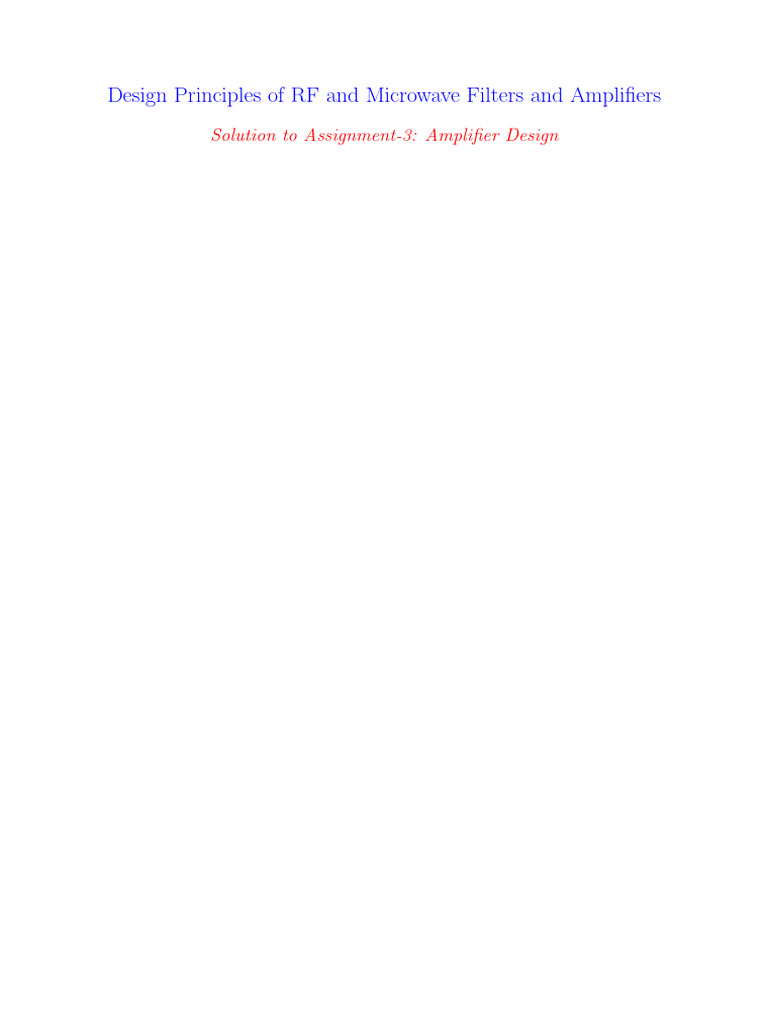 Assignment-3 Solution V3 | Download Free PDF | Amplifier | Electromagnetism