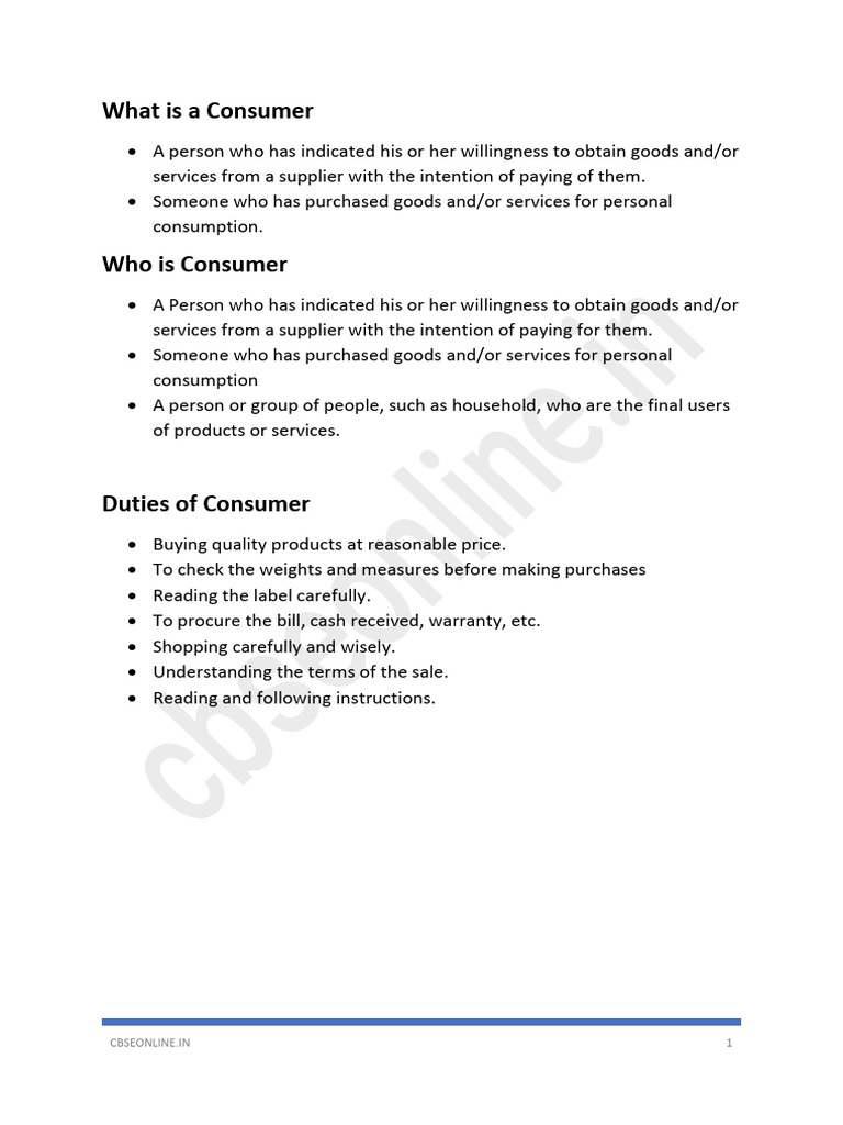 Consumer Awareness Class 10 Social Science Project | PDF